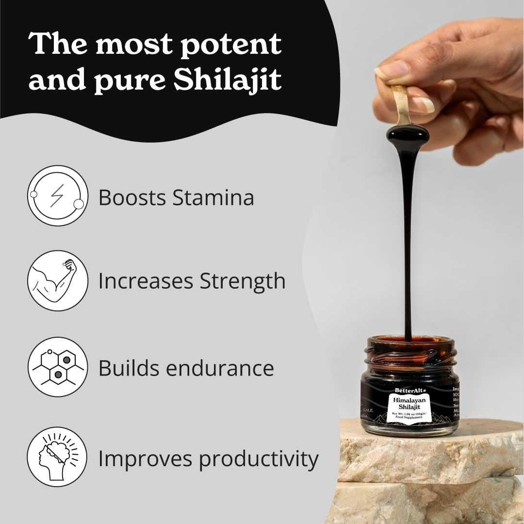 Betteralt Pure Himalayan Shilajit Resin High Potency Gold Grade - 75 ...