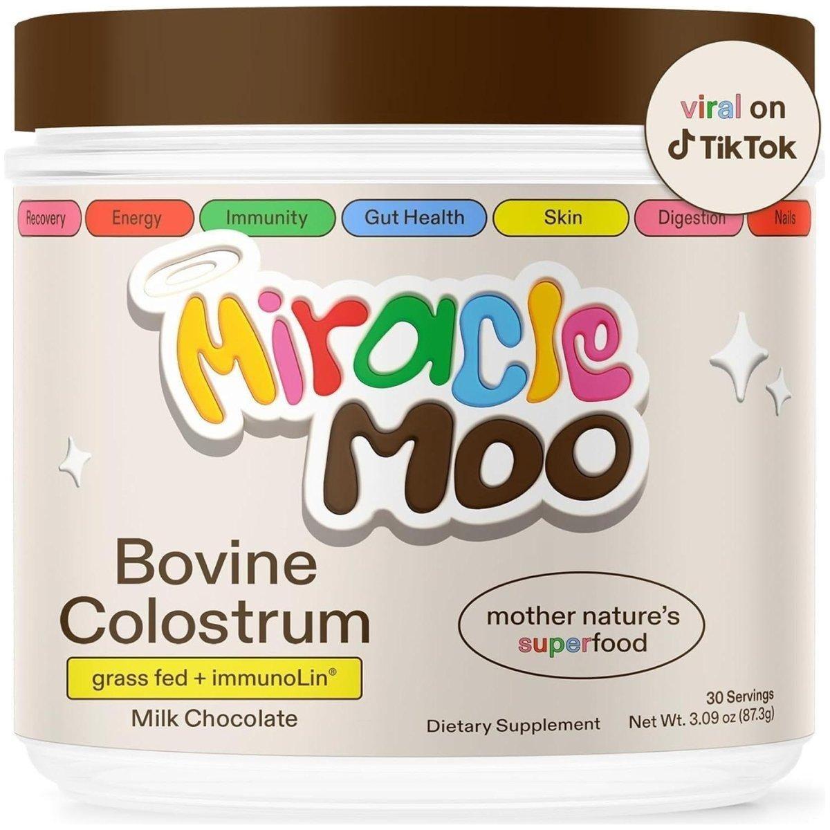 Miracle Moo Chocolate Colostrum Powder - Premium Grass-Fed Immune & Gut ...