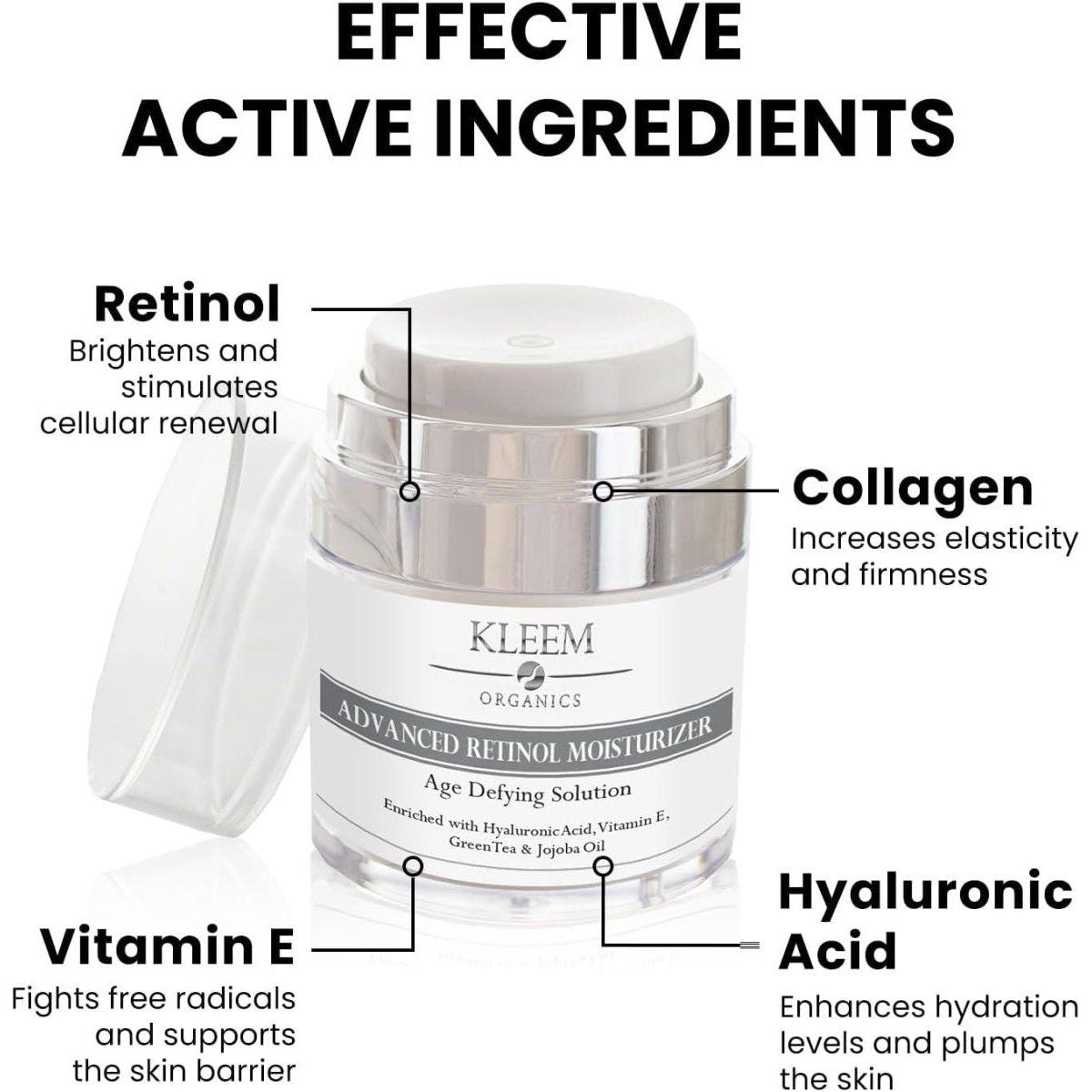 Crema de noche hidratante avanzada con retinol de Kleem Organics - 50 ml