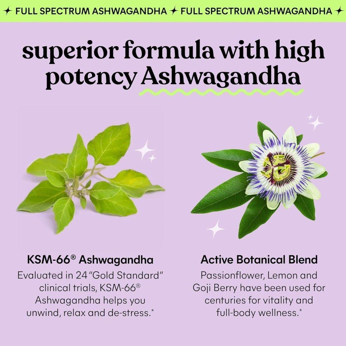 Lemme Chill De-Stress Relief Gummies – 60 Count Mixed Berry | 300mg KSM ...