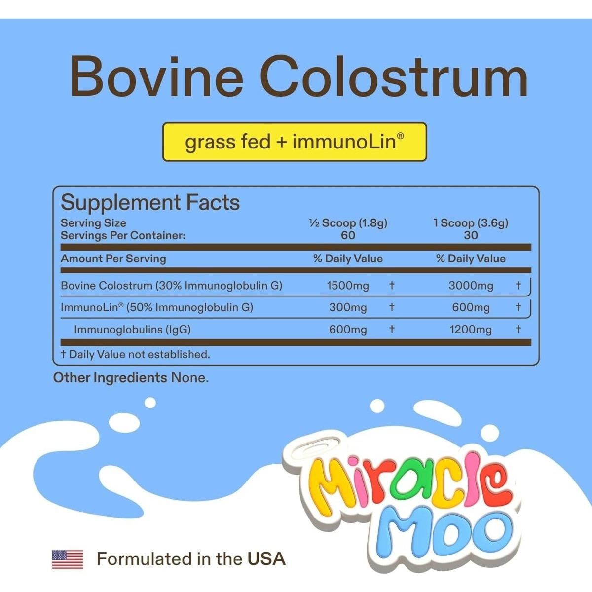 Miracle Moo Colostrum Supplement for Gut Health - Glam Global UK