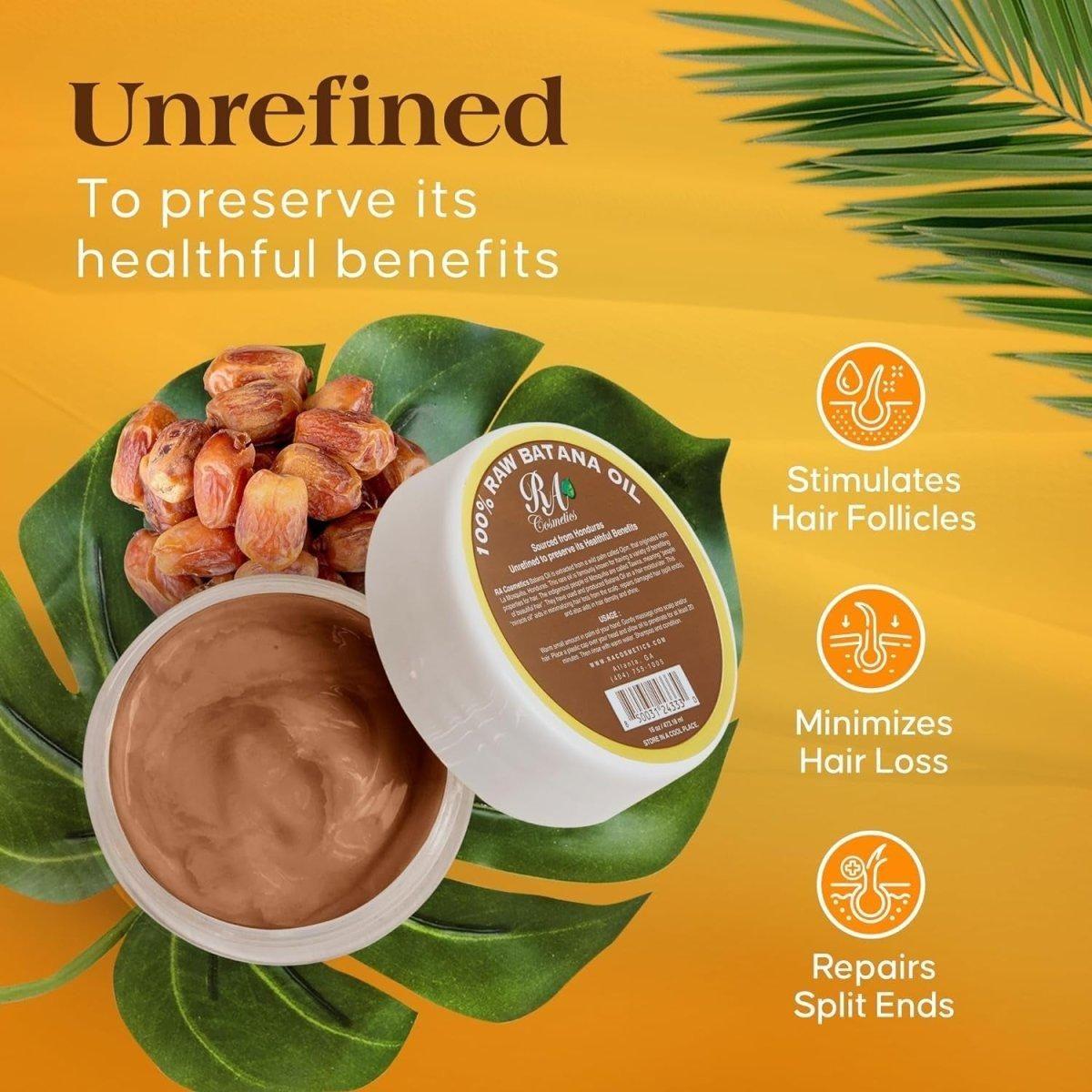 RA Cosmetics Raw Batana Hair Oil - 473ml | Intensive Hair Growth ...