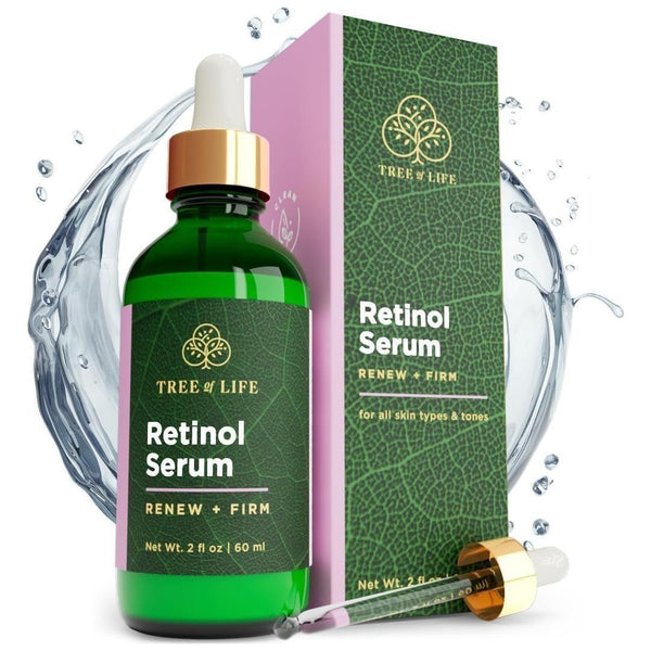Tree of Life Retinol Serum for Face W Hydrating Hyaluronic Acid for Wrinkle Soothing Fine Lines Dark Spots 2 Fl Oz Renew Reset Nighttime Serums Dermatologist Tested Facial Skin Care Glam Global UK